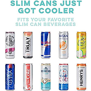 Zuly - 12oz Insulated Can Cooler for Slim Beer & Hard Seltzer Stainless Steel Double Wall Vacuum Insulated Drink Holder Pink for Slim Truly White Claw Henrys Bon Viv Corona Red Bull