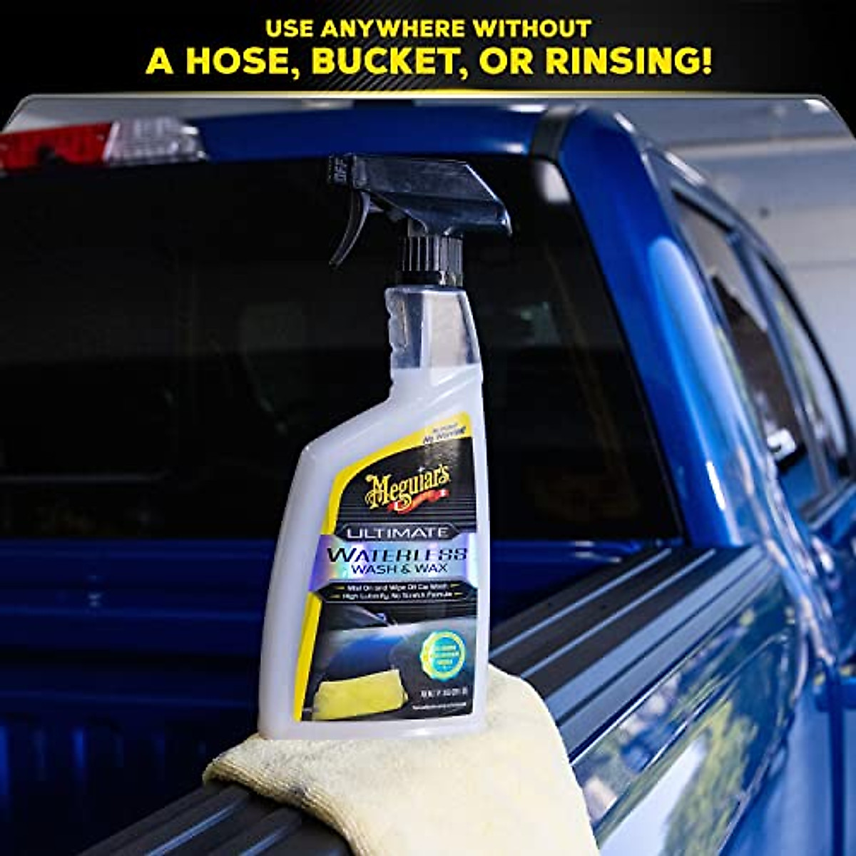 Meguiar's Ultimate Waterless Wash & Wax - Scratch-Free Waterless Car Wash That Makes Car Detailing Quick and Easy - 26 Oz