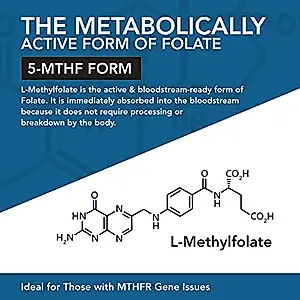 L Methyl Folate 15mg plus Methyl B12 Cofactor - Professional Strength, Active 5-MTHF Form - Supports Mood, Methylation, Cognition – Bioactive forms of Vitamin B9 & B12 (60 Capsules)