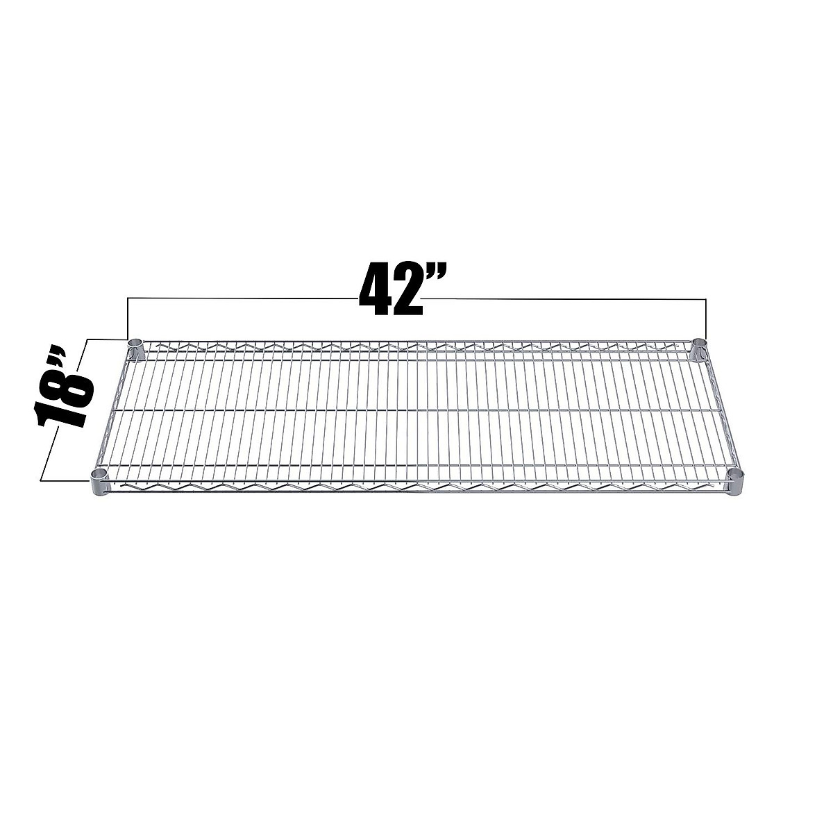 Regal Altair Chrome Wire Shelf |Pack of 2 Shelves| for Storage in Dry Environments | Ideal for Stores, Restaurants, Businesses and Homes (Chrome Wire Shelves, 18''W x 42''L)