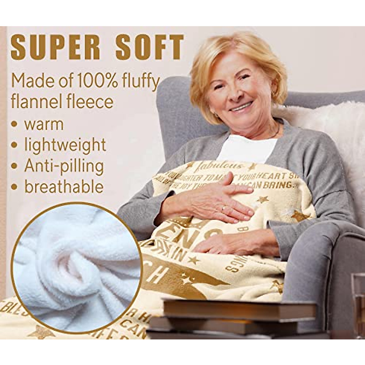 Personalized Birthday Gift Baskets for Her - Women Birthday Gift Ideas, Bday Gift for Women - Queens are Born in February - Flannel Throw Blanket & Socks - Mom, BFFs, Grandma, Aunt - 50"x 65"