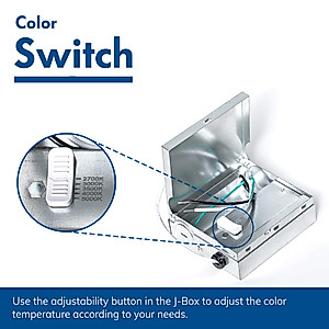 Hyperikon 6 inch LED Recessed Lighting Selectable Color Temperature 5CCT 2700K-5000K, 14W Slim Downlight with Junction Box, UL, Energy Star, 6 Pack