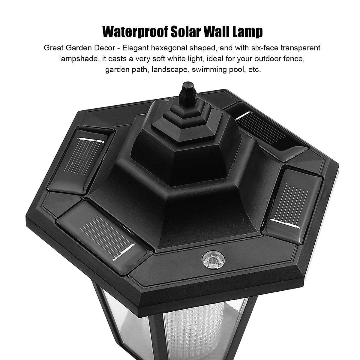 ONEVER Solar Vintage Wall Lamp Outdoor | Led Hexagonal Wall Light | Wall-Mounted Landscape | Garden Fence Yard Lamps | Waterproof Warm White (Pack of 2X)