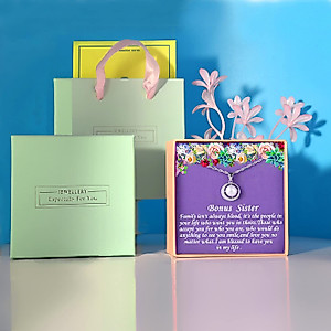 Bonus Sister Gifts for BFF Friends Gift for Friendship Besties Gift from Bestie to Sisters Silver Necklace Pearl Necklace CZ Pendant Elegant Jewelry for Sister in law Birthday Gifts for Women