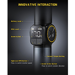 Fanttik Fold S1 APEX 3.7V Cordless Screwdriver, Electric Screwdriver, Screen Interaction, Pivot Handle, High/Low RPM Options, Max 7N.m, 1/4''Hex, Ideas DIY Tool - Deluxe Edition