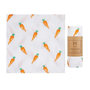 Malabar Baby Hypoallergenic Baby Swaddle Blanket, Soft Organic Cotton Muslin 47 X 47 inch Large Receiving Blanket for Unisex, Carrot