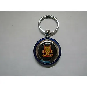GREMLIN MAN LOGO ROUND PLASTIC KEYCHAIN - BLUE
