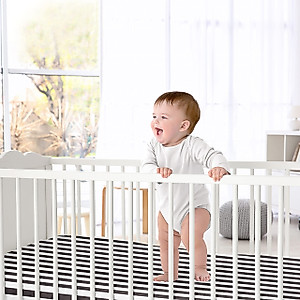 Fitted Crib Sheet for Paris Baby or Toddler Bedding by Sweet Jojo Designs - Black and White Stripe