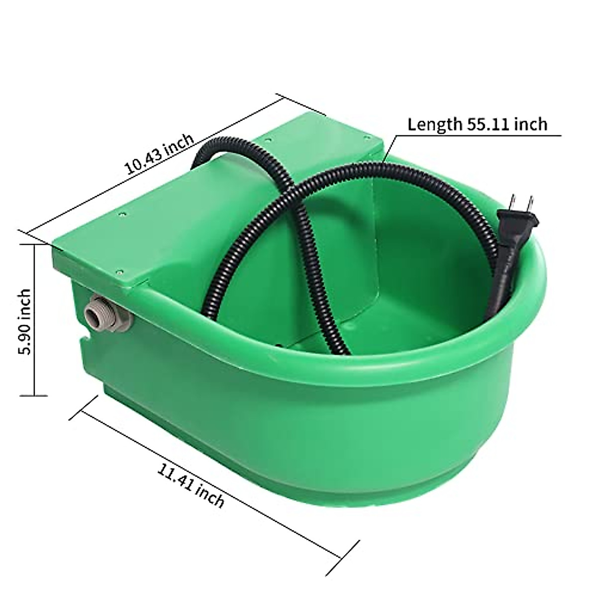 MODUODUO Automatic Heated Dog Bowl 1.3gal 100W Outdoor Thermal Water Dispenser Built-in Thermostat for Pet Livestock Cattle Sheep and Horse in Winter