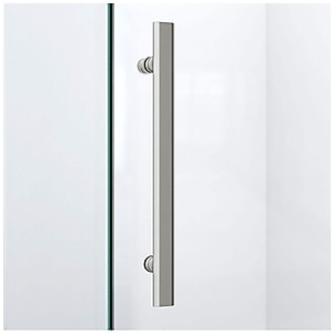 DreamLine Quatra Plus 34 in. D x 58 in. W x 72 in. H Frameless Hinged Shower Enclosure in Satin Black, SHEN-1434580-09