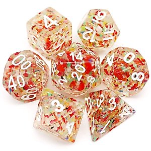 Haxtec Christmas Dice Resin DND Dice Set 7PCS Polyhedral D&D Dice Role Playing Dice Games as Dungeons and Dragons-Eternal Carp