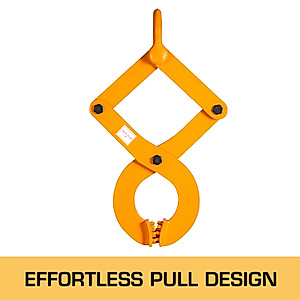 VEVOR Pallet Puller, 1T/2205 LBS Heavy Duty Steel Single Scissor Yellow Clamp, 4.3 Inch Jaw Opening and 0.5 Inch Jaw Height, Hook Pulling Hoisting Tool for Forklift Chain, Yellow