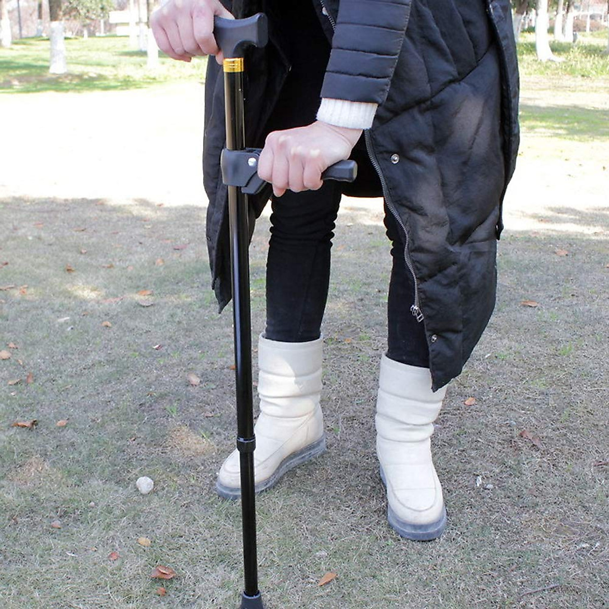 Auxiliary Handle for Walking Stick, Auxiliary Handle Tip of The Walking Poles Handle Folding Travel Stick for Trekking Poles for 22 Mm Diameter Tube