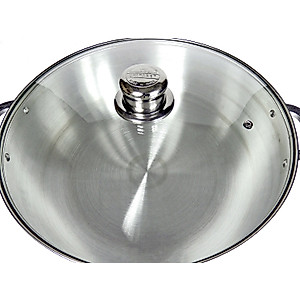 Uniware Aluminum Heavy Gauge Caldero Dutch Oven With Glass Lid, Silver, 15 quart