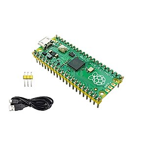 Pre-soldered Raspberry Pi Pico Microcontroller Mini Development Board with Header,Based on RP2040 Chip, Dual-core Arm Cortex M0+ Processor, High-Performance