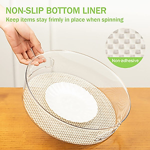 3 Pack Lazy Susan Organizer for Pantry Storage with Non-Skid Liner, 12" Clear Rotating Lazy Susan Turntable for Coner Cabinet, Kitchen Sink, Bathroom, Countertop, Lift-up Design for Easy Moving