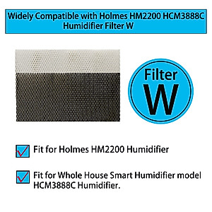 ZYBULSHJT HWF80 Humidifier Wick Replacement Filters for Holmes HM2200 Wemo HCM3888C Humidifier Replace HWF-80 HWF80-U HWF80-U-2 Filter W (2 Pcs)