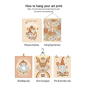 60S 70s Vintage Wall Art Poster Groovy Room Decor Aesthetic Retro Hippie Flower Wall Art Prints Positive Slogan for Bedroom Living Room Wall Decor (70s Positive Poster, 8"x10" UNFRAMED)