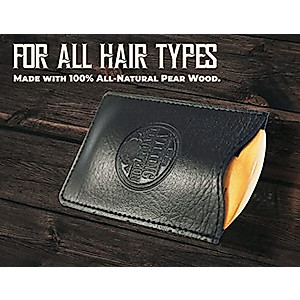 Wooden Beard Comb & Case, Dual Action Fine & Coarse Teeth, Perfect for use with Balms and Oils, Top Pocket Comb for Beards & Mustaches by Viking Revolution