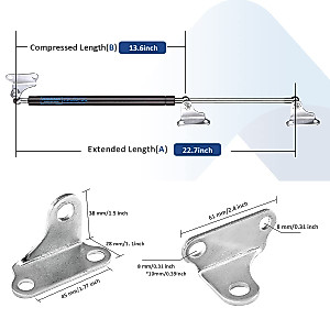 ARANA Gas Struts for Heavy Lid, 23 inch Hrdraulic Door Lift 200 lbs, 23" Heavy Duty Gas Shocks 200 Pounds Gas Spring Support Hinges Fit Muphy Bed RV Bed Trap Cellar Door(Fit 160-220lbs Lid), 2 Pcs