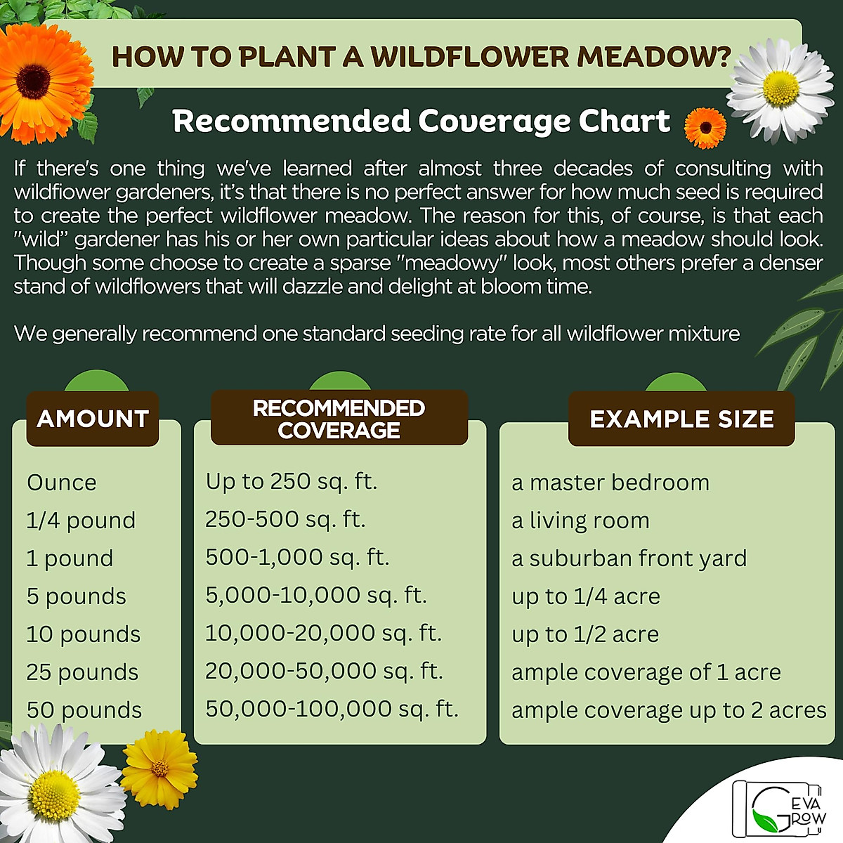 Bulk Wildflower Seed Shaker – Perennial Flower Seeds Mix to Plant Anywhere, by Geva Grow | 20 - Different Type Beautiful Perennial Wildflower Seeds Bulk 900,000+ Seeds, 1 Pound Tub