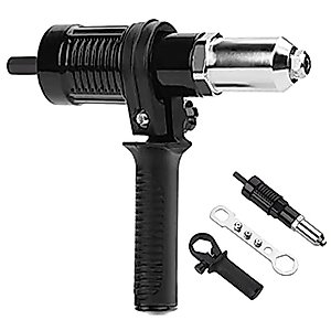 YWHWLX Electric Rivet Gun Adapter with 2.4/3.2/4.0/4.8mm Diameter Rivet Head Bit and Handle Wrench for Cordless Electric Drill Electric Rivet Tool