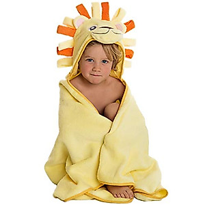 Little Tinkers World Premium Hooded Towel for Kids | Lion Design | Ultra Soft and Extra Large | 100% Cotton Bath Towel with Hood for Girls or Boys