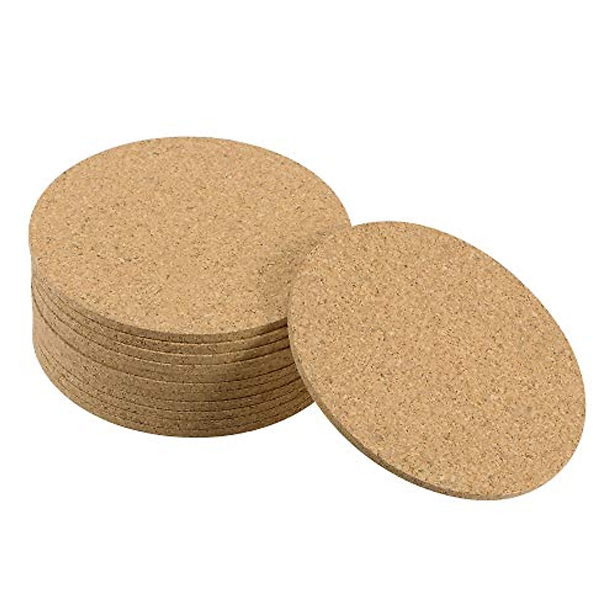 uxcell Cork Coasters Wooden Trivet Drinks Mats, Round 3.5 Inch Diameter, 0.12 Inch Thick for Home Bar Kitchen Restaurant Lab, Yellow, Pack of 12