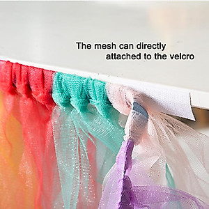 Rainbow Tutu Table Skirt 6ft for Round Retangle Table Tassels Tulle Table Skirting for Birthday Wedding Party Decoration