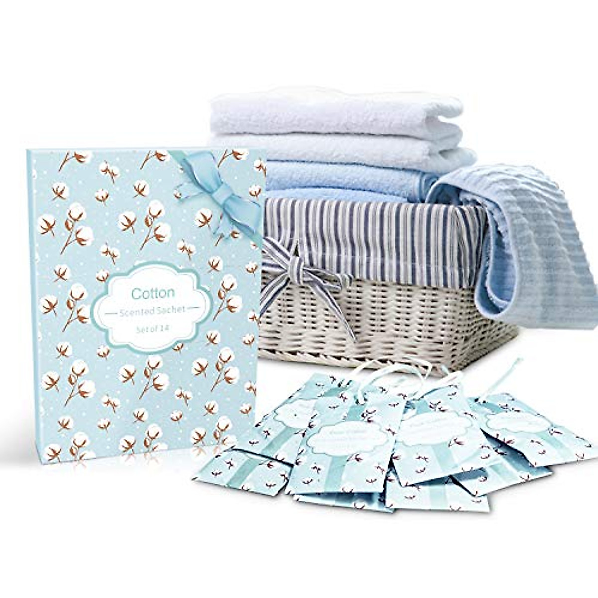 Sachets for Drawers and Closets, Cotton Scented Sachets for Home Drawers and Closets, 14 Pack Sachets Bags Home Fragrance Sachet