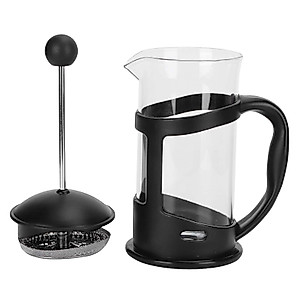 KUIKUI French Press Coffee Maker, Espresso Tea and Coffee Maker, High Temperature Resistant Borosilicate Glass Coffee Press Teapot for Camping Travel Gifts, Black (1000ml)