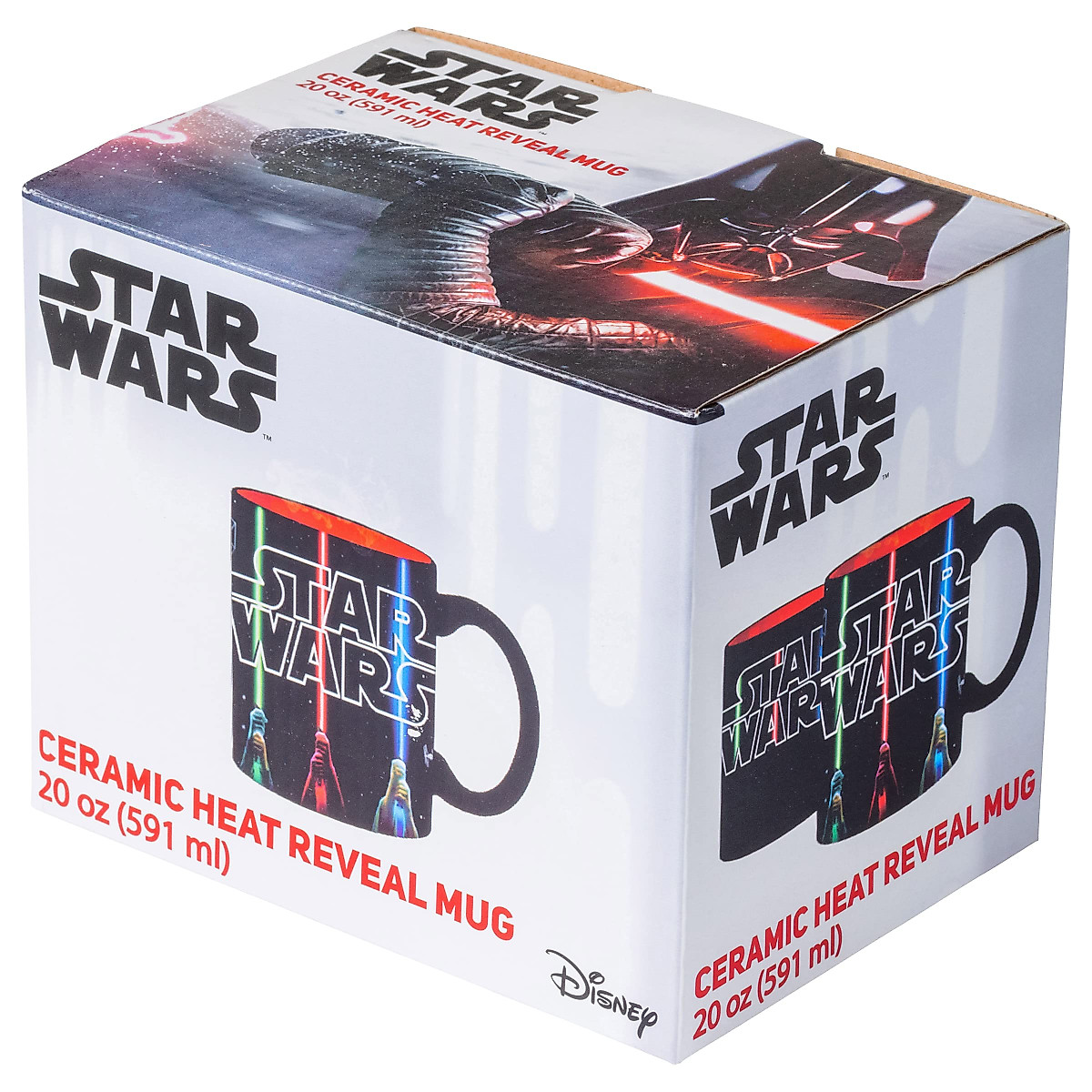 Silver Buffalo Star Wars Lightsaber Logo Heat Reveal Ceramic Coffee Mug, 20-Ounces