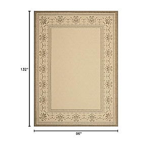 SAFAVIEH Courtyard Collection Area Rug - 8' x 11', Natural & Brown, Non-Shedding & Easy Care, Indoor/Outdoor & Washable-Ideal for Patio, Backyard, Mudroom (CY0901-3001)