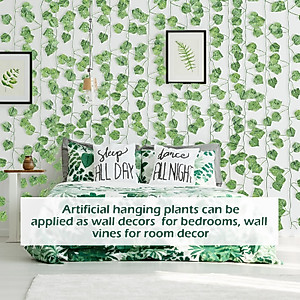 72 Packs Fake Vines Fake Ivy Leaves Artificial Ivy Garland Greenery Vines Hanging Plants for Bedroom Wedding Party Garden Home Kitchen Office Wall Decoration