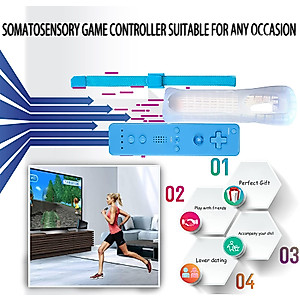 PGYFDAL 4 Packs Classic Remote Controller Compatible for Wii Wii U Console, Gamepad with Soft Silicone Sleeve and Wrist Strap (Black+White+Red+Blue)