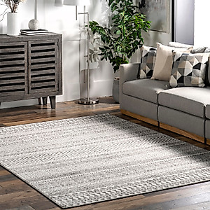 nuLOOM Catherina Transitional Geometric Area Rug, 9x12, Grey