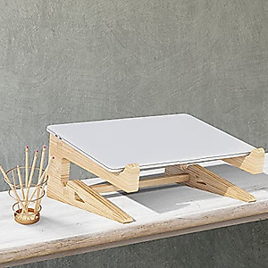 MDHAND Laptop Stands, Portable Laptop Riser, Multi-Angle Adjustable Laptop Holder Notebook Stand (Wood)