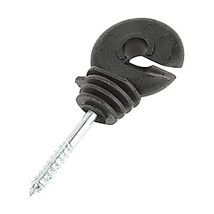 Ueohitsct 50 Pcs/Set Black Screw In Ring Insulators Electric Fence Accessories For Wood Post