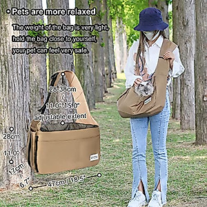WILDEDEN Comfort Light Slings Travel Shoulder Bag,Pet Dog Cat Carrier for Small Animals(Khaki)