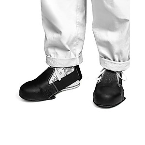 QWORK Steel Toe Cap Safety Overshoes Workplace Anti-smash Cover with Adjustable Strap for Men/Women, 1 Pair (Size 5-12 US)