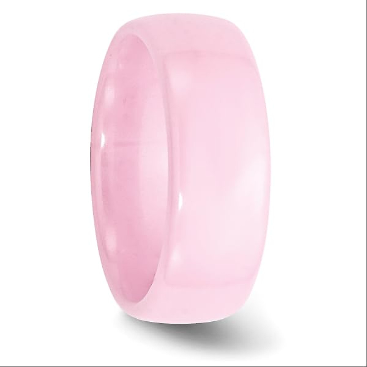 IceCarats Ceramic Pink 8mm Plain Classic Wedding Band Ring Size 5.00