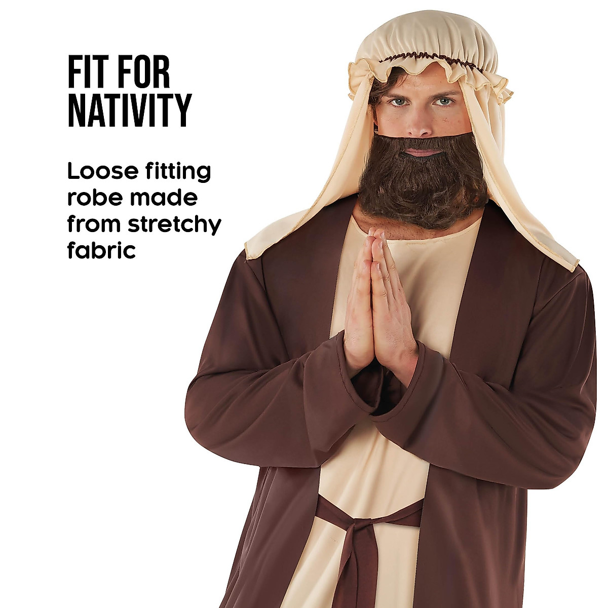 Morph Joseph Costume Men Biblical Nativity Costume Adult Shepherd Jesus Bible Outfit for Religious Events, Medium