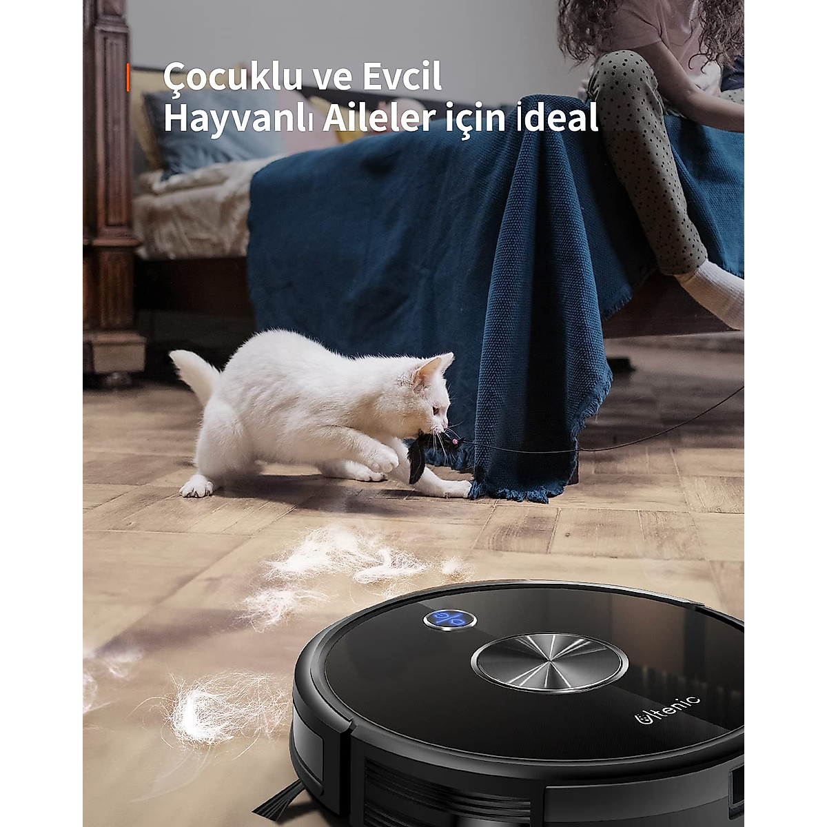 Ultenic D5s Pro Robot Vacuum and Mop Combo, 3000Pa Strong Suction, Row-by-Row Cleaning, APP Control, Self-Charging, Works with Alexa, Boundary Strips, Good for Pet Hair, Hard Floor and Carpet