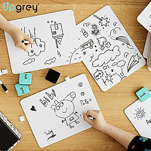 32 Pack Dry Erase Lapboards, Double-Sided Small White Board for Classroom Student, 9"x12" Portable Dry Erase Board Bulk, Mini Whiteboard with 36 Pens, 36 Erasers & 36 Pen Holders, for Teacher Supplies