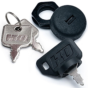 HD Switch Replaces Toro, Lawnboy Z310 TimeCutter ZX440 ZX525 Starter Ignition Key Switch - Ultimate Dual Protection Upgrade - 3 Keys & Free Carabiner