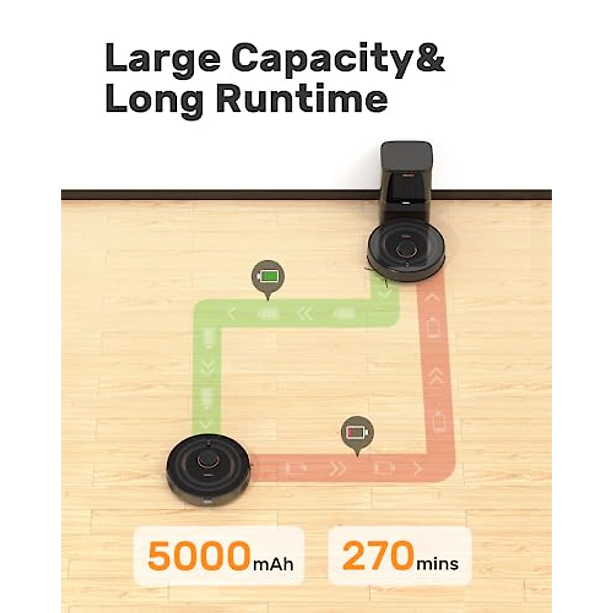 Verefa Robot Vacuum Self Emptying, Up to 70-Day Capacity, LiDAR Navigation, Robot Vacuum 270 Mins Runtime, 3000Pa Suction, Smart Mapping, Carpet Detection, Works with App & Alexa, Ideal for Carpet