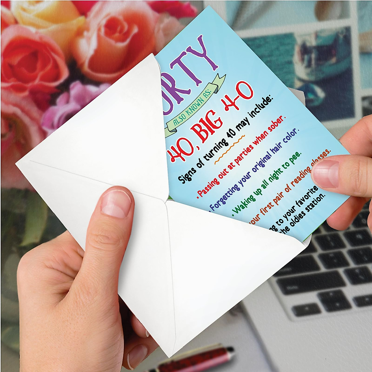 NobleWorks - Funny Milestone Birthday Greeting Card with Envelope (4.63 x 6.75 Inch) - Turning Forty C9272MBG