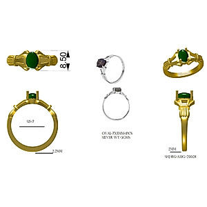 MOONEYE Solid 925 Sterling Silver 7x5mm Oval Shape London Blue Topaz November Gemstone Birthstone Engagement Women Ring (Gold Vermeil, 8)