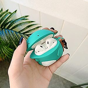 TYOROY Cute Dinosaur Case for Airpod Case/Airpod 2 Case,3D Cute Cartoon Soft Case,Kids Teens Boys Girls Women Lovely Dinosaur with Keychain for Airpod 1&2 Case (Dinosaur)