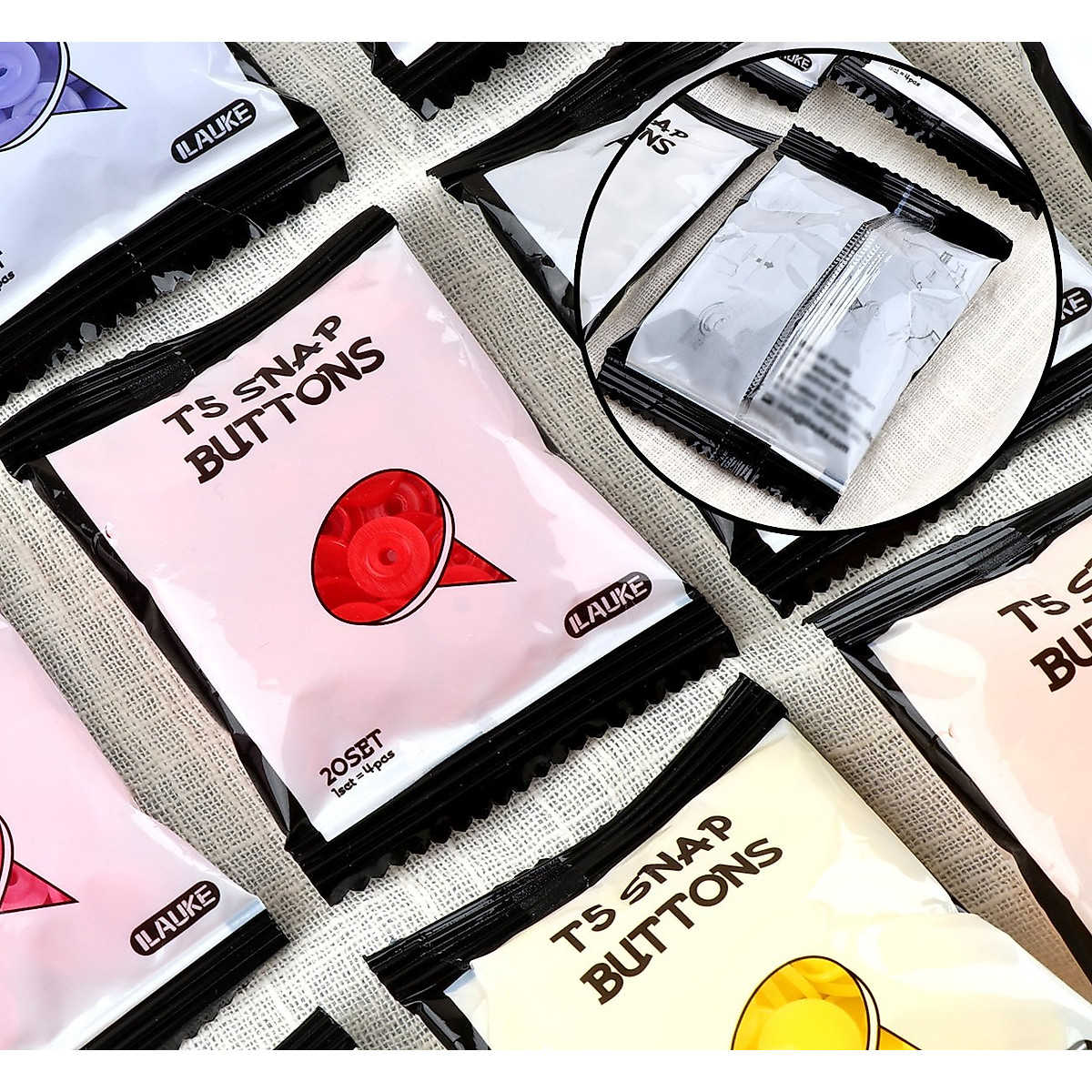 ilauke 400 Sets Snap Buttons with Snap Pliers T5 Plastic Snaps No-Sew Buttons Fastener Setter for Clothing Diapers Bibs Rain Coat Crafting